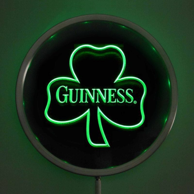 Guinness Shamrock LED Neon Round Sign
