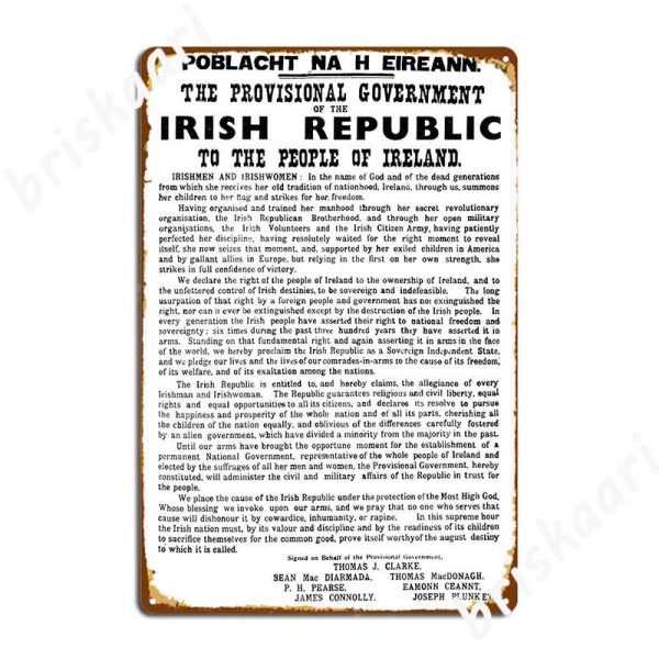Proclamation Metal Plaque Poster - Irish Gift & Sports Shop - GAA ...