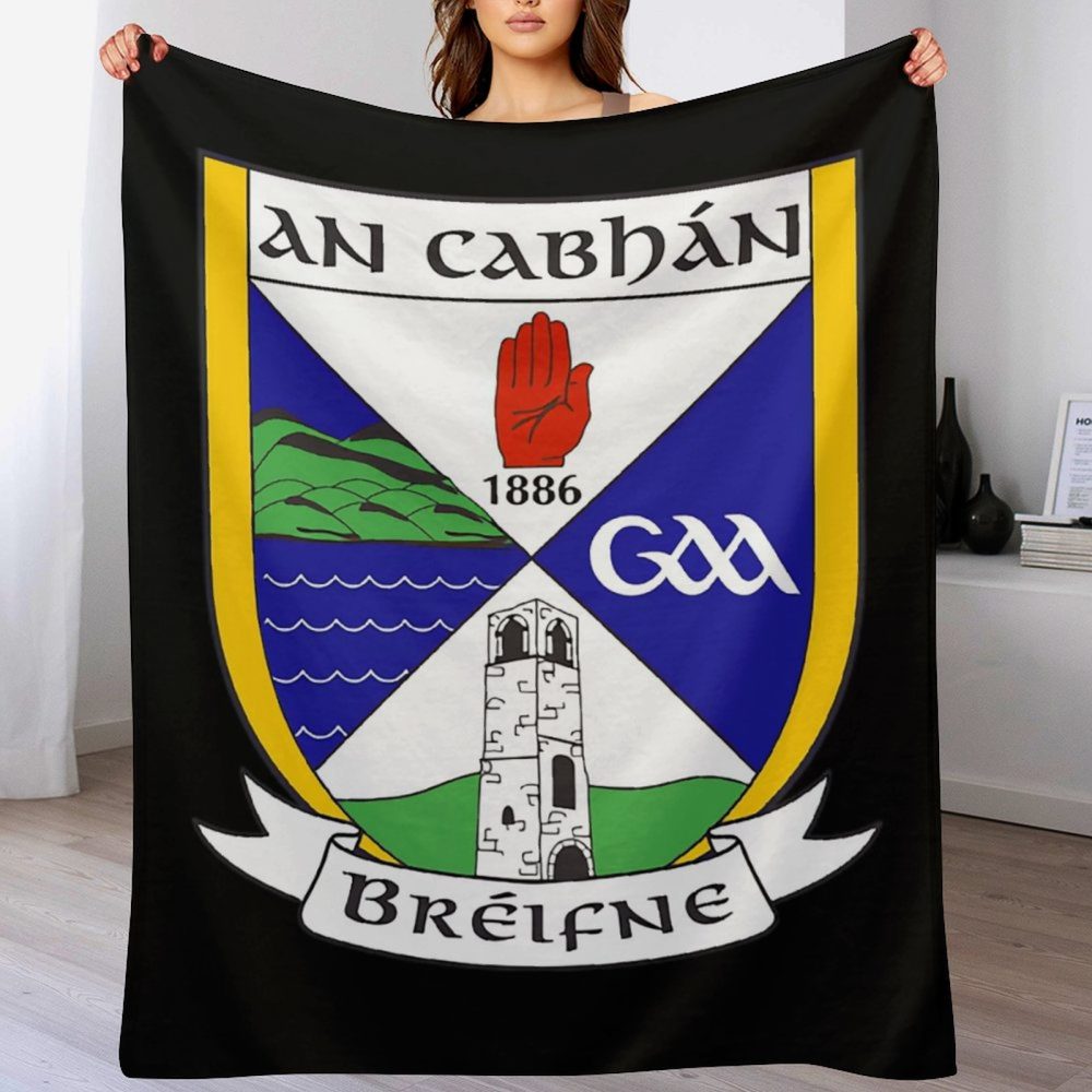 Cavan GAA Plush Blanket – 50x60" Soft County Throw (White Or Black ...